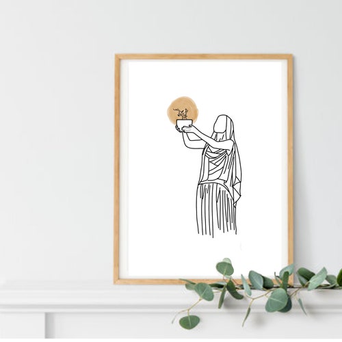 Hestia Print Hestia Altar Decor Goddess Poster Greek - Etsy