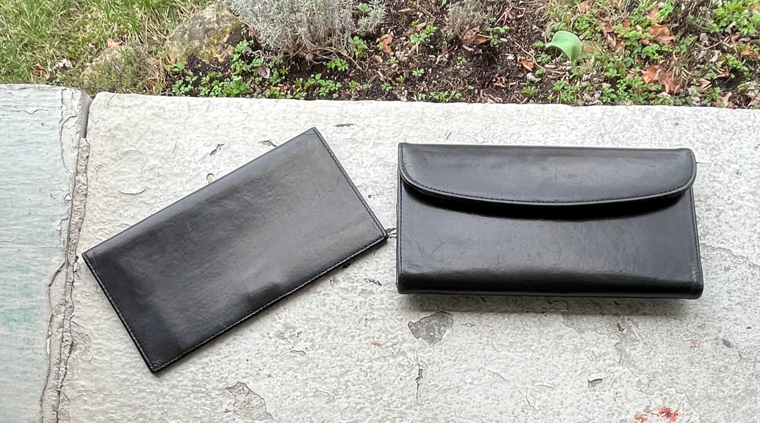COACH Lot 2 Set Vintage USA 90s Black Envelope Multipurpose Combination ...