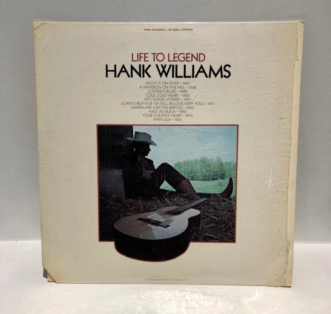 Hank Williams Life to Legend 40s 50s Compilation Hits Music MGM Records ...