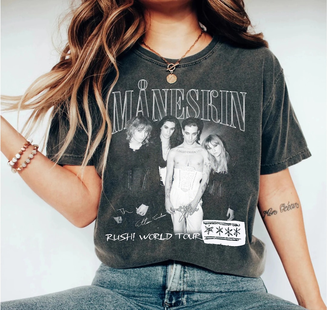 Comfort Color Maneskin Tour T-shirt, Måneskin Rock Band T-shirt ...