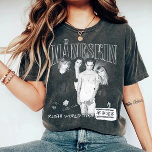 Comfort Color Maneskin Tour T-shirt, Måneskin Rock Band T-shirt ...
