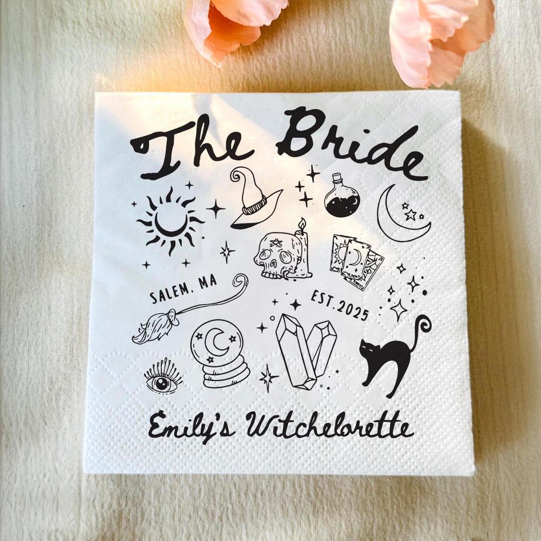 Witchy Bachelorette Party Napkins, Custom Halloween Bachelorette ...