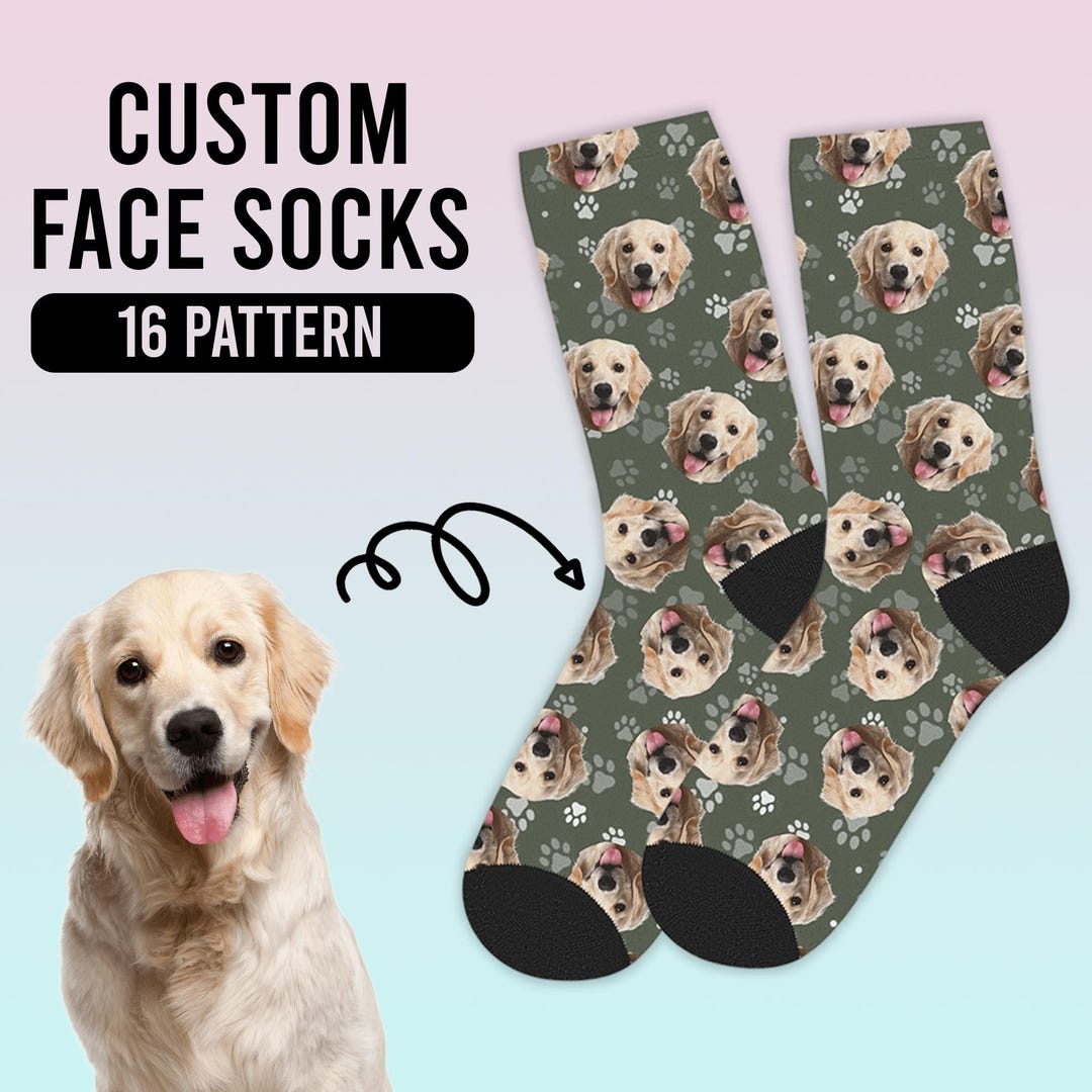 Personalized Pet Photo Socks, Funny Dog Socks, Custom Cat Socks, Pet ...