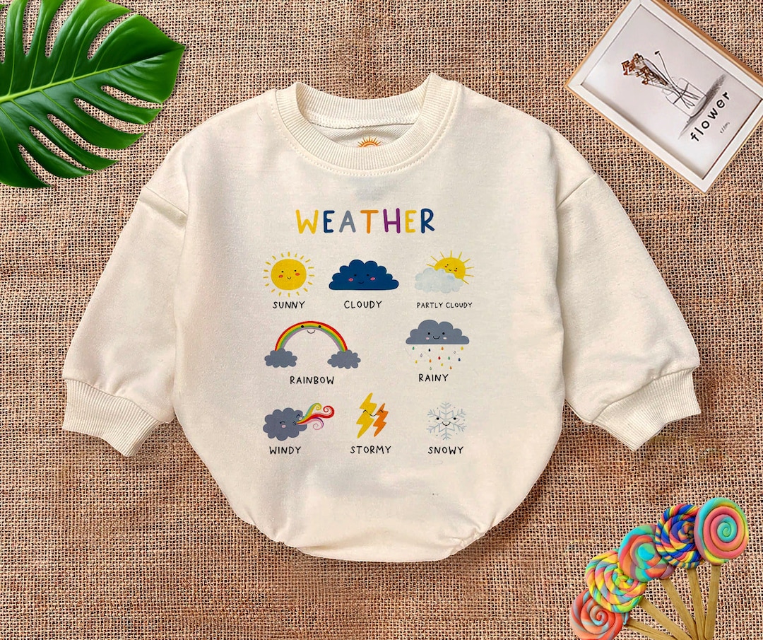 Weather Chart for Kids, Weather Baby Romper, Baby Romper Sweatshirt ...