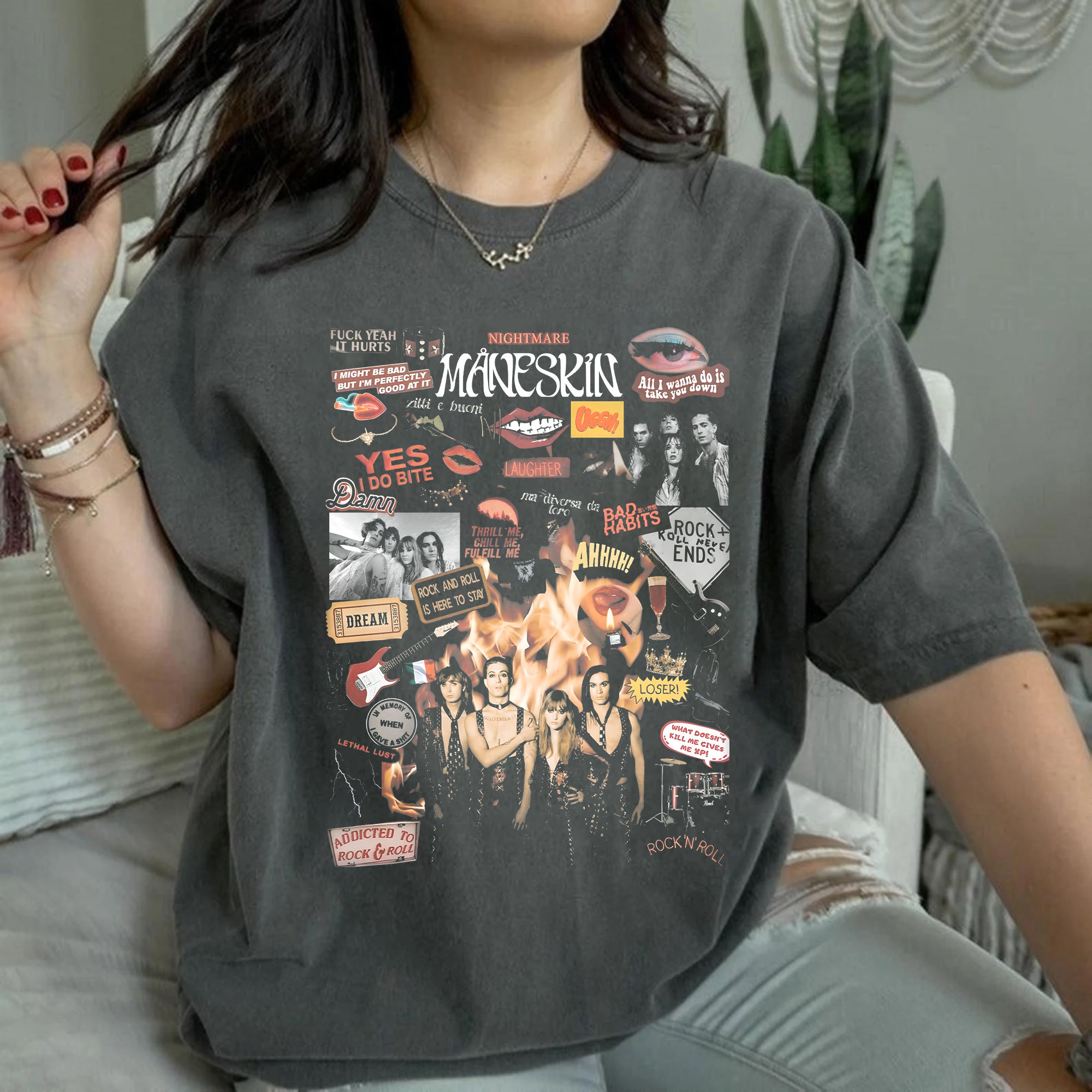 Maneskin T-shirt Maneskin Shirt Måneskin Rock Band T-shirt - Etsy Canada