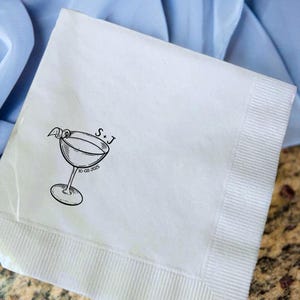 Personalized Wedding Napkins, Custom Monogram Napkins, Bar Cocktail ...