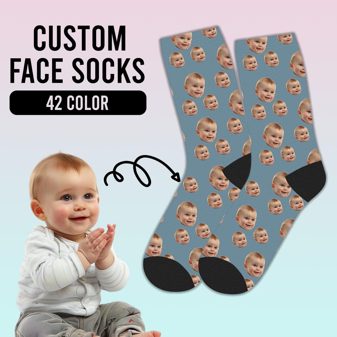 Personalized Funny Baby Sock, Custom Photo Socks for Dad, Socks Father ...
