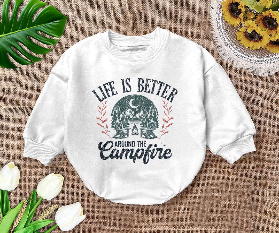 Life is Better Around the Campfire Baby Romper, Campfire Baby Romper ...