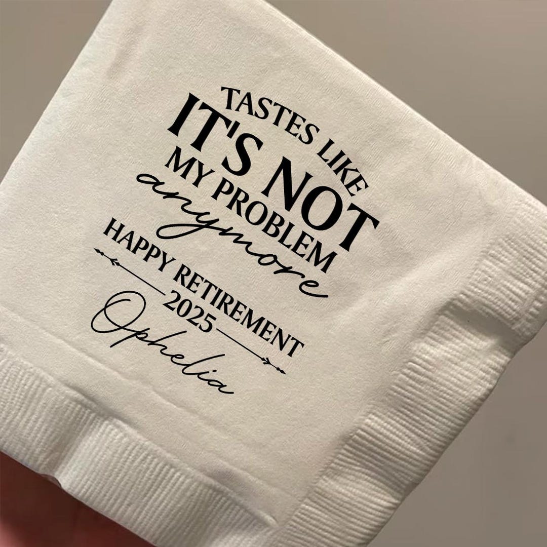 Custom Retirement Napkins, Retirement Party Cocktail Napkins ...