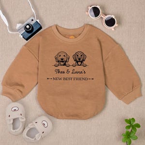 New Best Friend Romper Sweatshirt, Custom Name Baby Bodysuit, Baby ...
