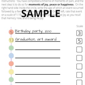 Trauma Timeline Worksheet/ Therapy/ Counselling/ Printable/digital ...