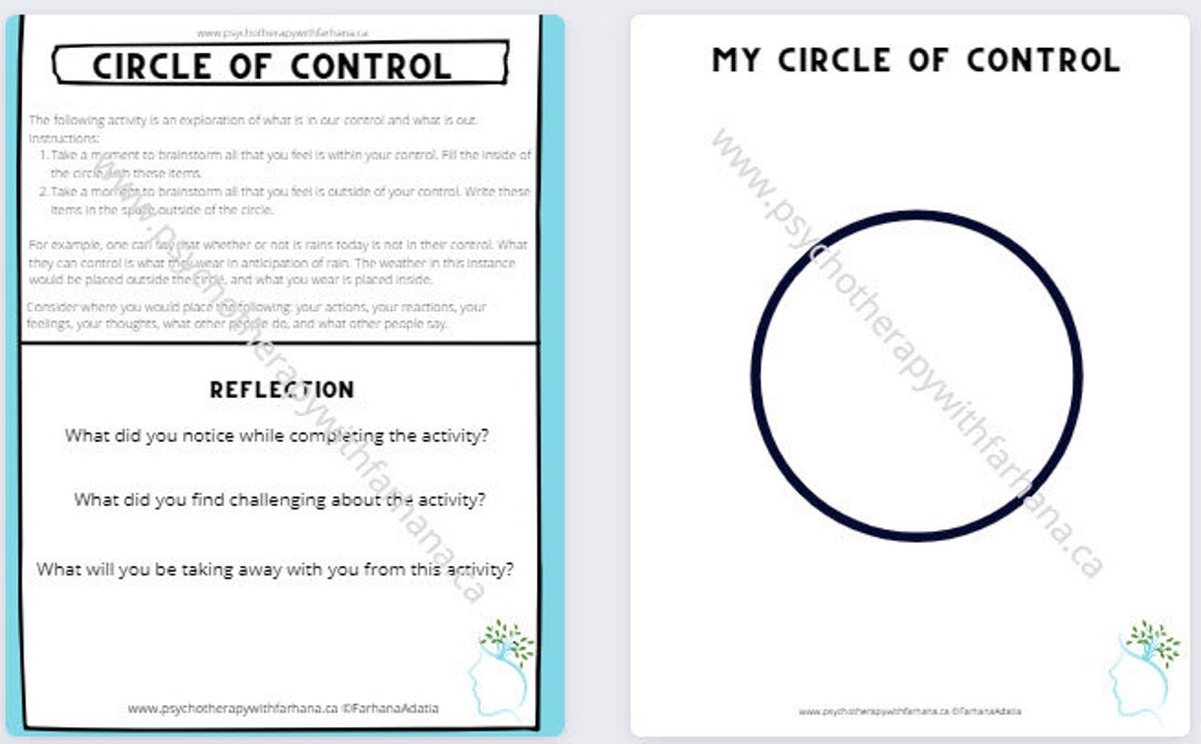 Circle of Control Activity - All Ages - Etsy
