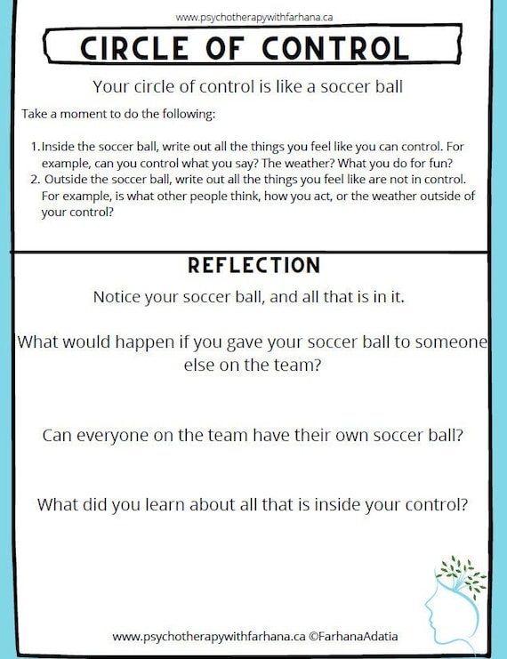 Circle of Control Activity for Children and Adolescents | Etsy
