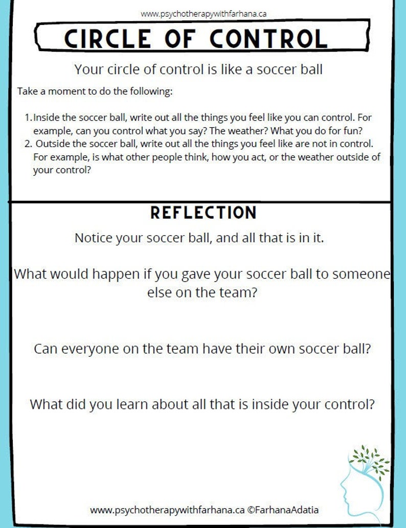 Circle of Control Activity for Children and Adolescents - Etsy
