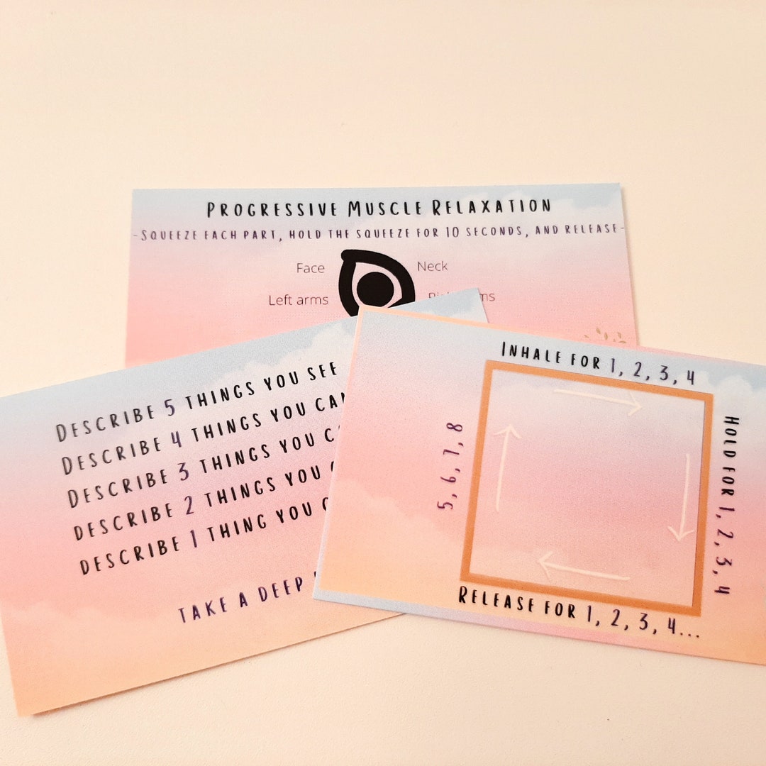 Therapy/coping/mindfulness Cards: Grounding, Breathing and Relaxation ...