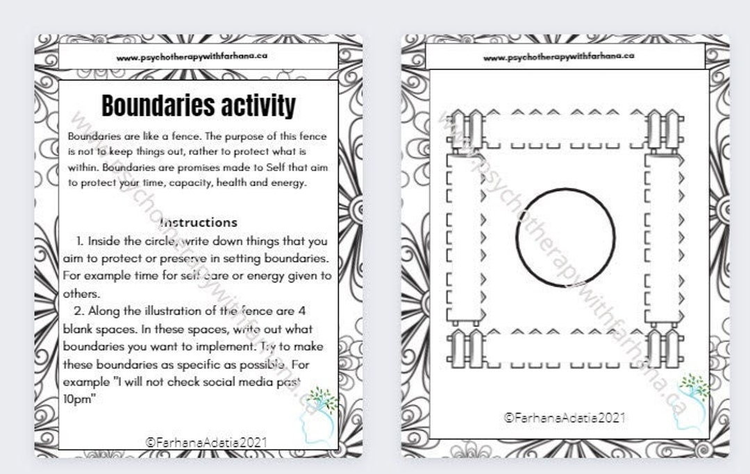 Boundary Activity Worksheet - Etsy