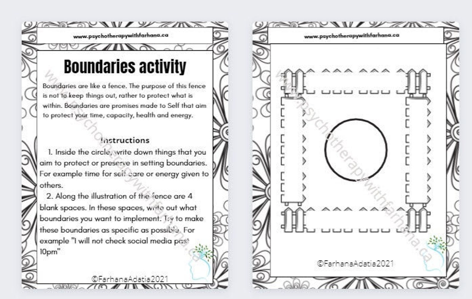 Boundary Activity Worksheet - Etsy