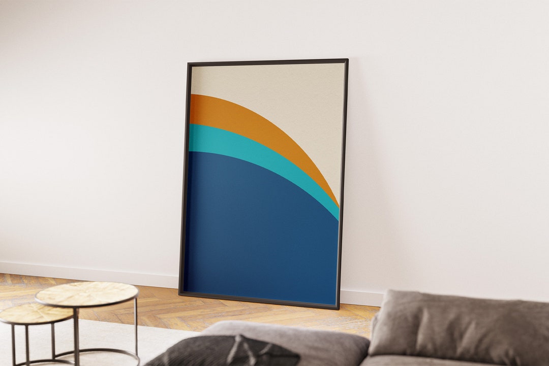 Arc Diagonal Poster Poster, Mid Century, Colourful, Decor, Interior ...