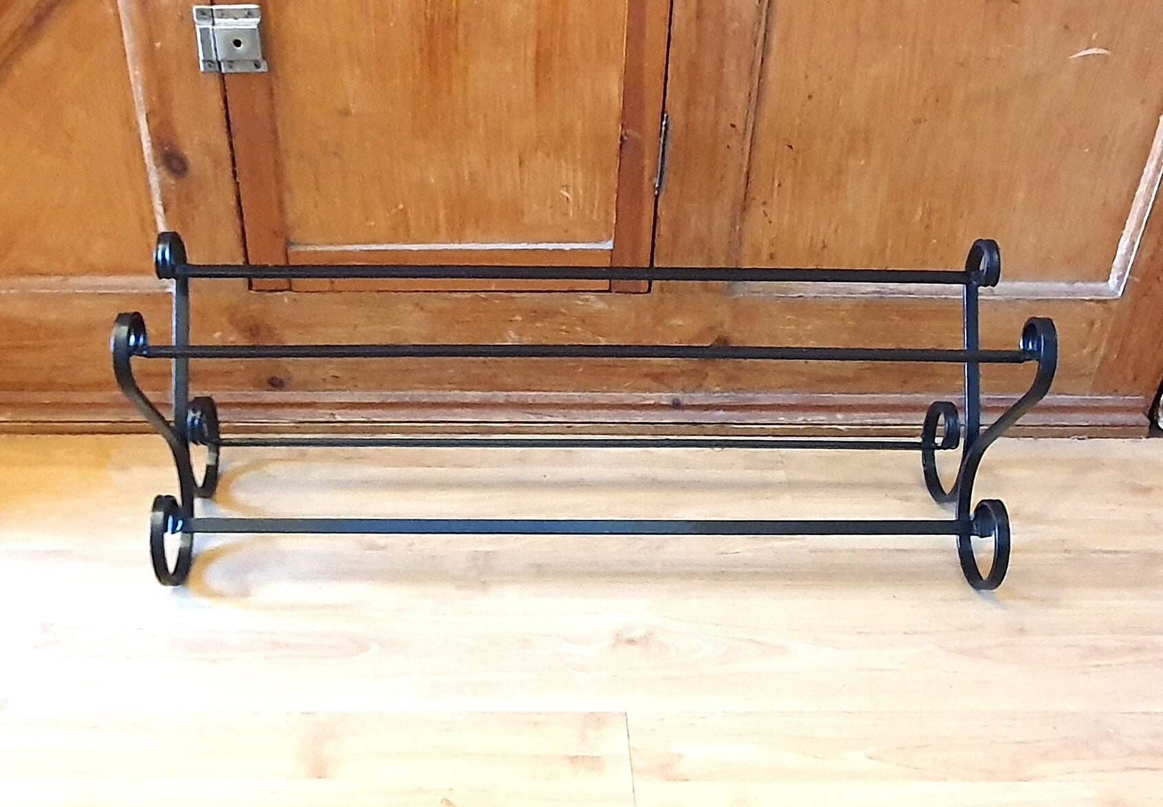 Wrought Iron Shoe Rack. Open Topped Heart-shape. Handmade and Crafted ...