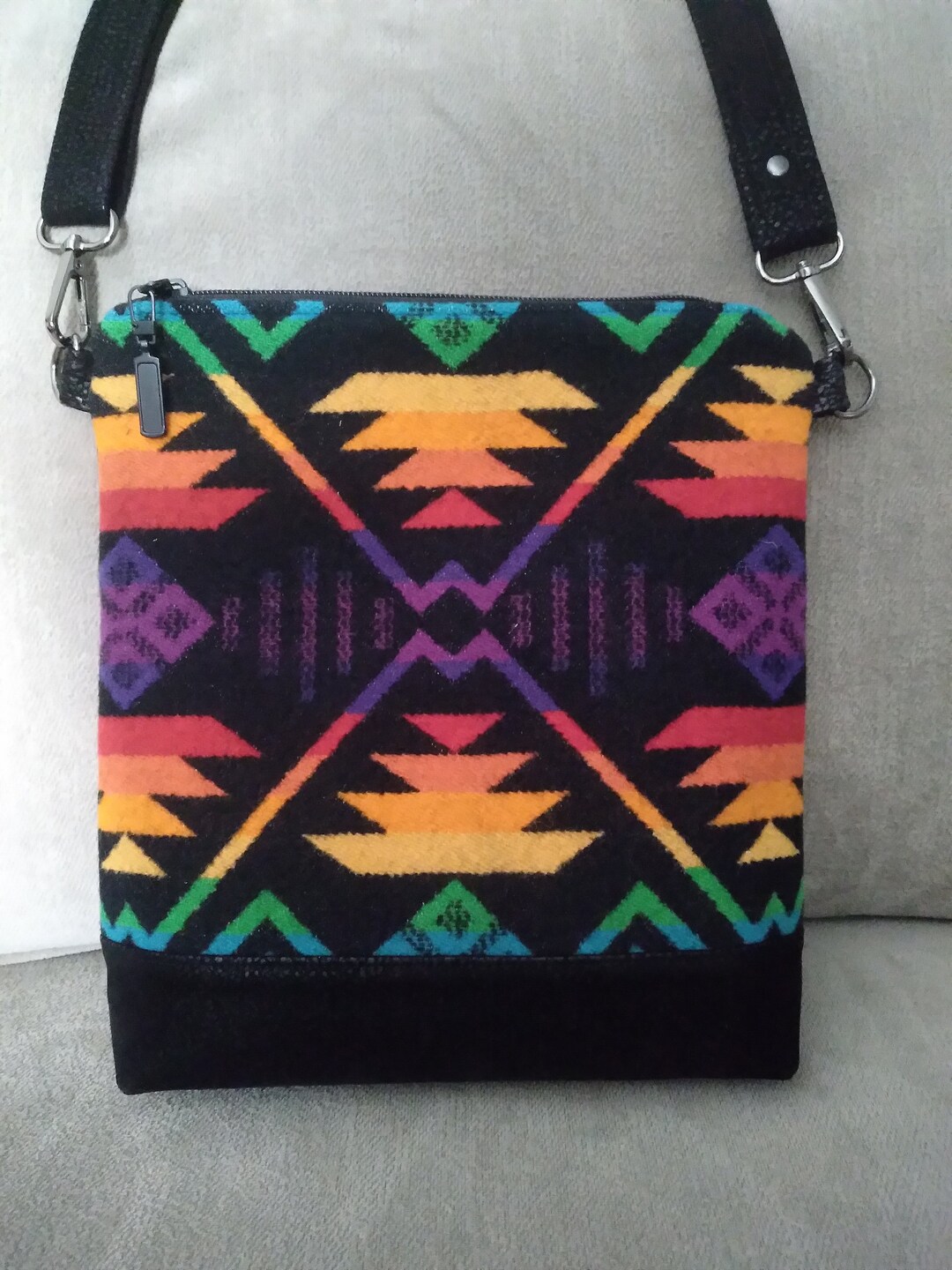 Multi-colored Crossbody Bag Made With Genuine Pendleton Wool in Their ...