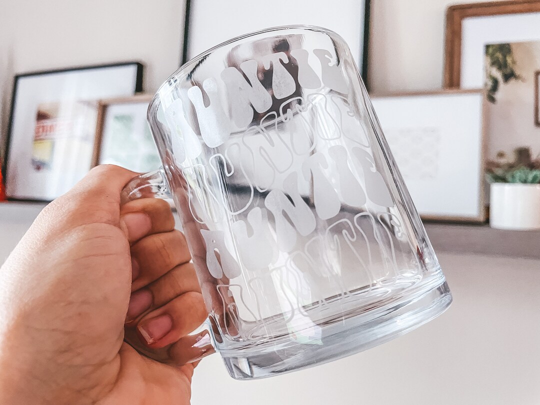 ETCHED Custom Glass Mug, Personalized Glass Mug, Custom Bridesmaid Gift ...