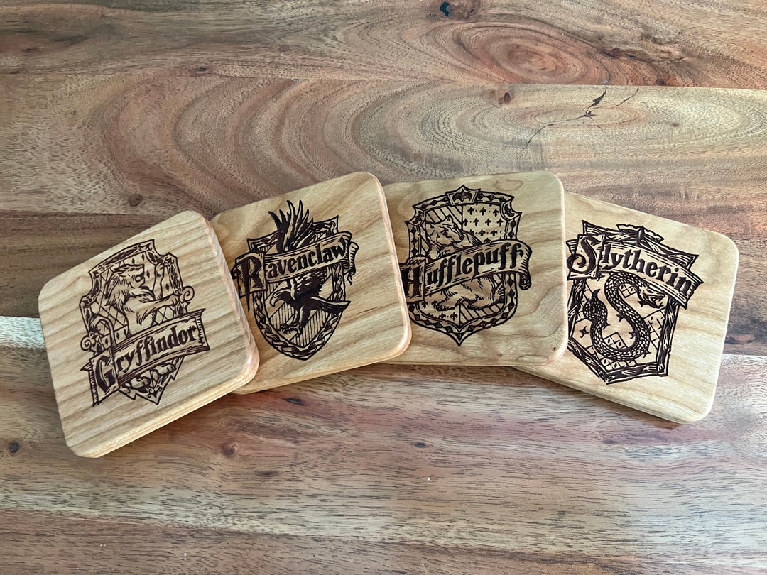 Cherry Hogwarts House Crests Coasters - Etsy