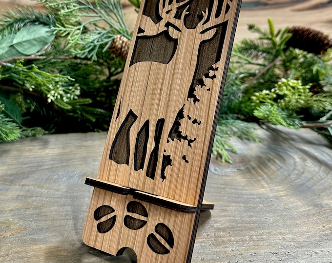 Laser Cut Wood Phone Stand and Decor Whitetail Buck - Etsy