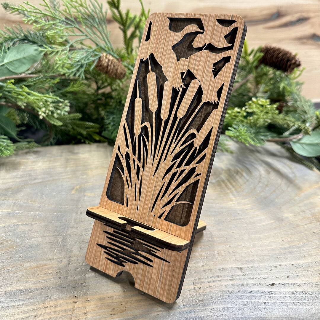Laser Cut Wood Phone Stand and Decor - Wild Mallard Ducks - Etsy