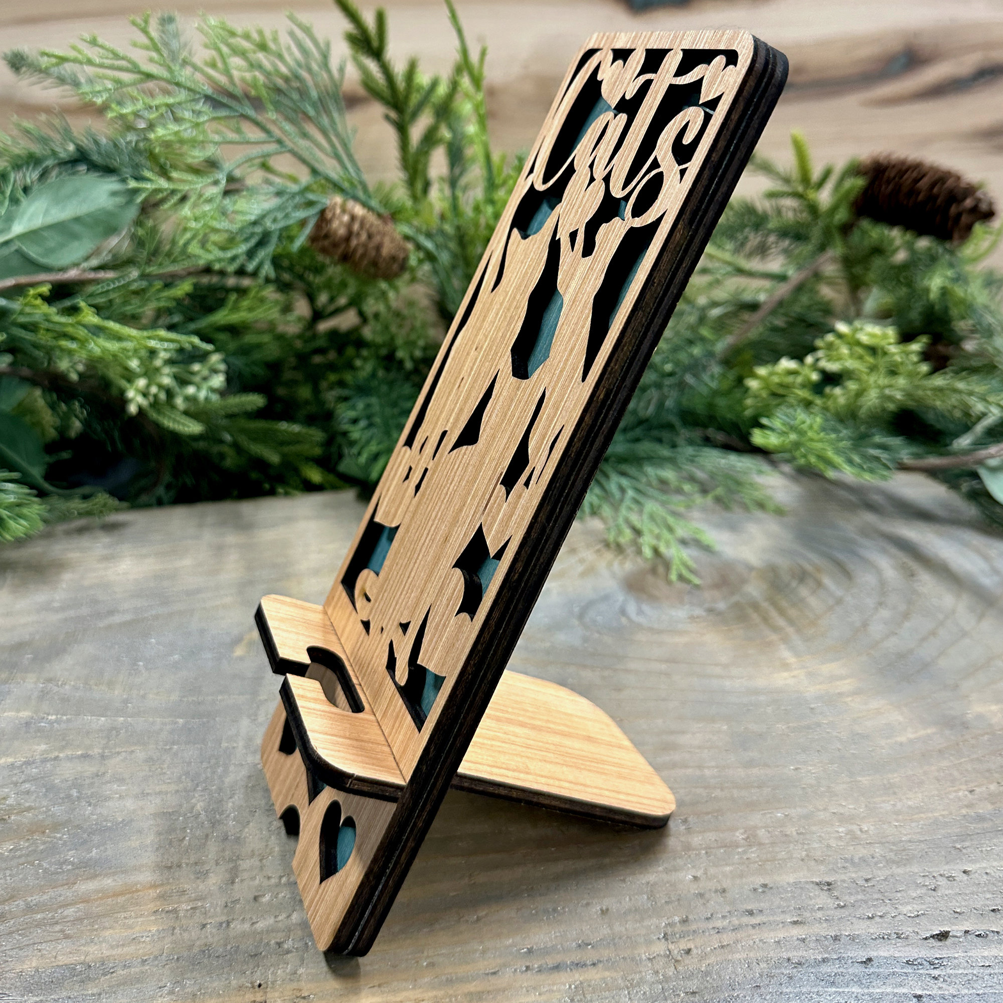 Laser Cut Wood Phone Stand and Decor I Love Cats Cat Lover - Etsy UK
