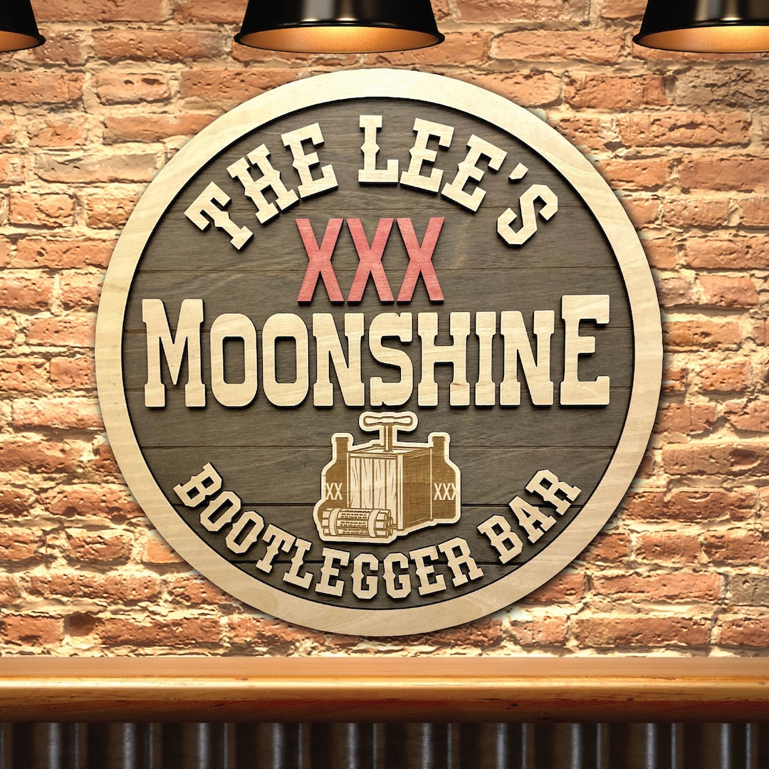 Personalized Moonshine Bar Sign - Home Moonshine Sign - Basement ...