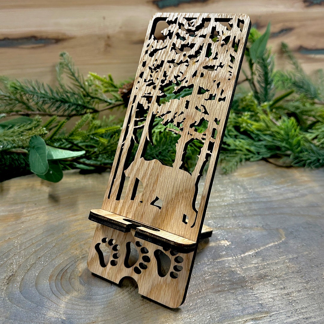 Laser Cut Wood Phone Stand and Decor Bear in Woods - Etsy