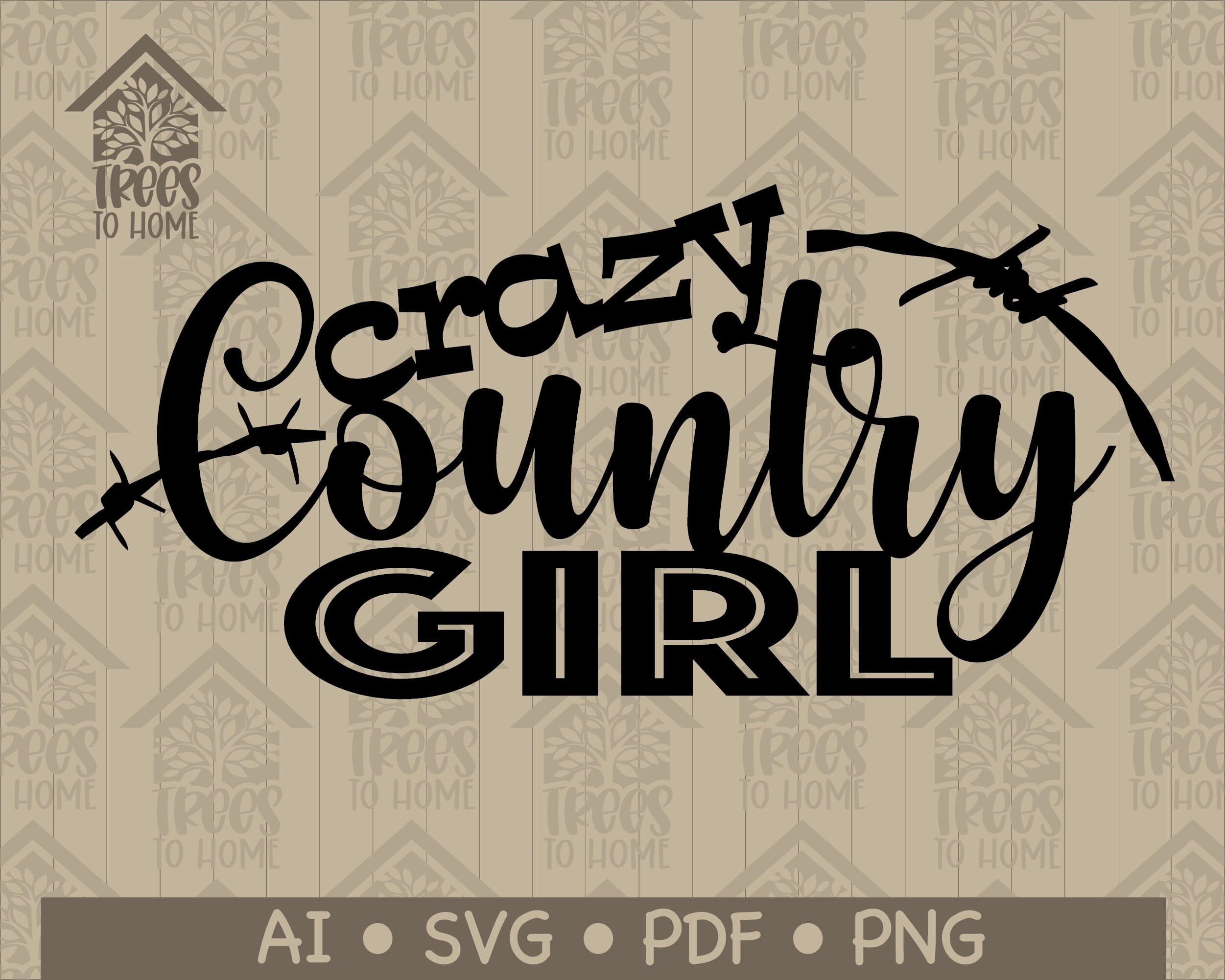 Country Girl SVG Crazy Country Girl Farm Life Country Living Barbed ...