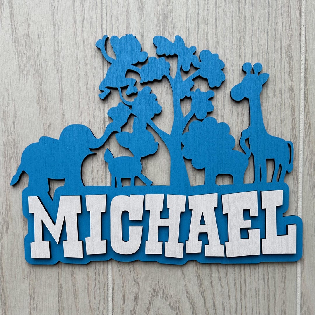Zoo Animals Nursery Sign, Personalized Name Sign, Wood Baby Name Sign ...