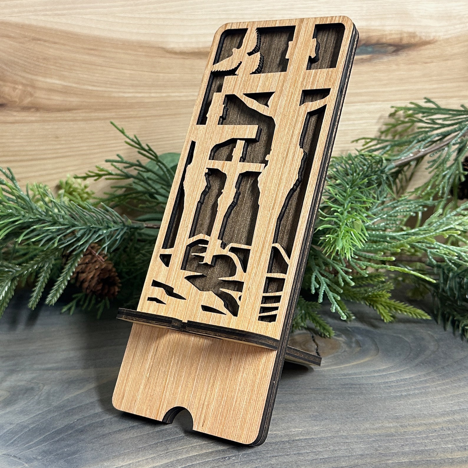Laser Cut Wood Phone Stand and Decor - Jesus on the Cross - Good Friday ...