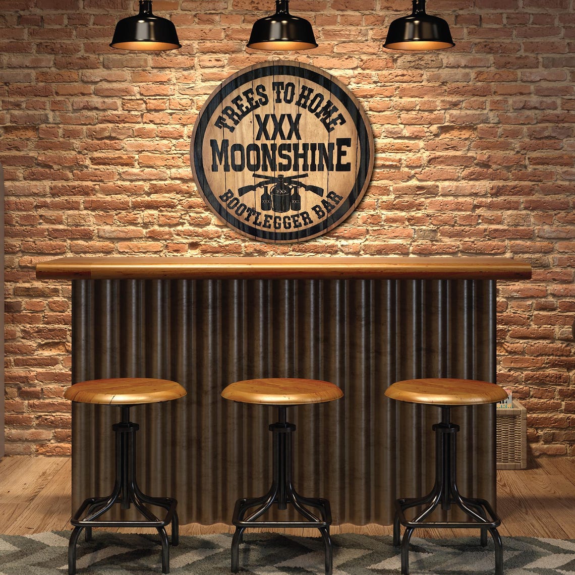 Personalized Moonshine Barrel Lid Style Sign - Bar Sign - Whiskey Sign ...