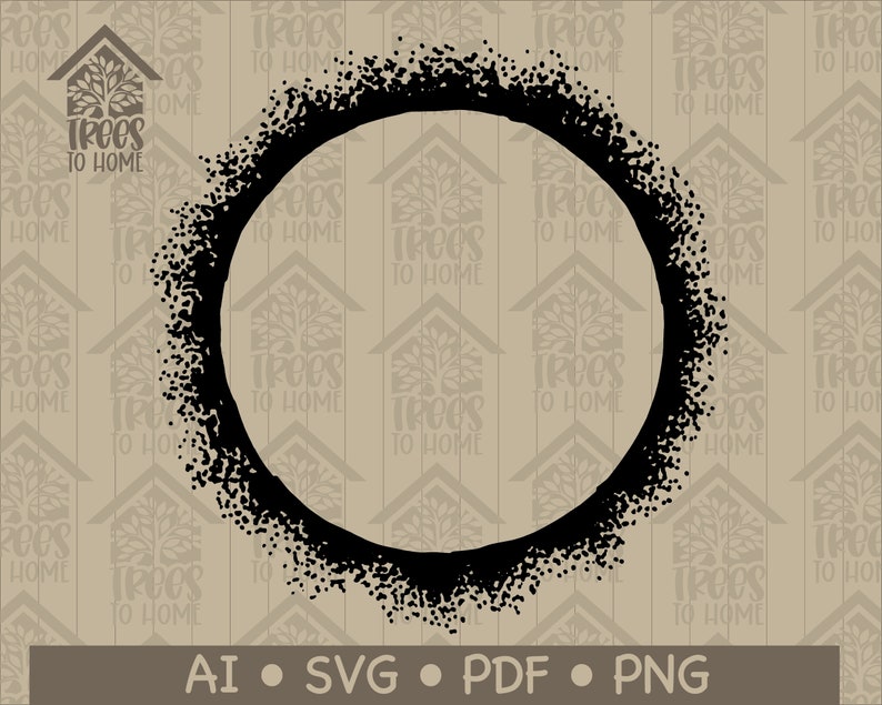 Rustic Circle Border SVG Art Barbed Wire Tree Branches Thorn Bush ...