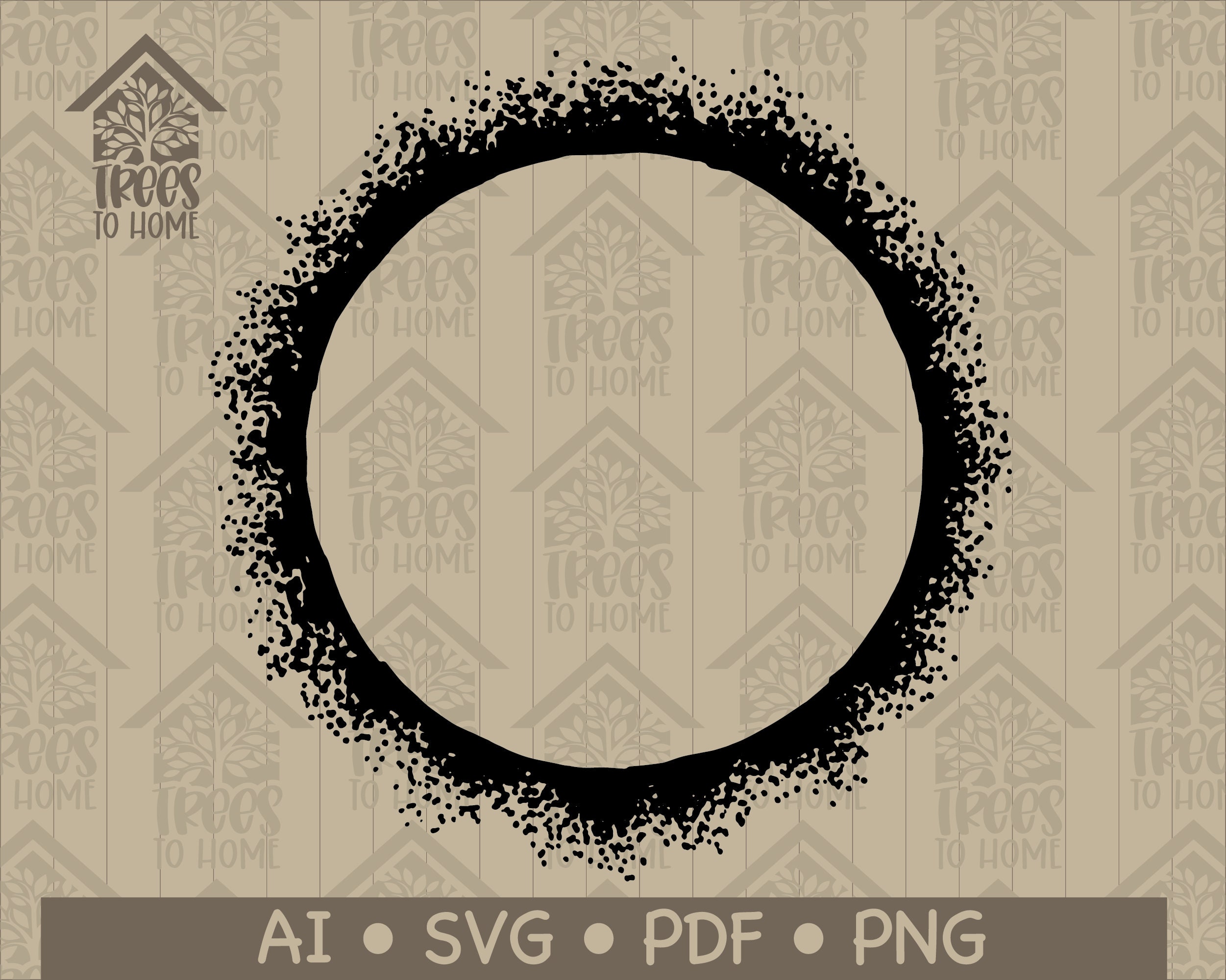 Rustic Circle Border SVG Art | Barbed Wire | Tree Branches | Thorn Bush ...