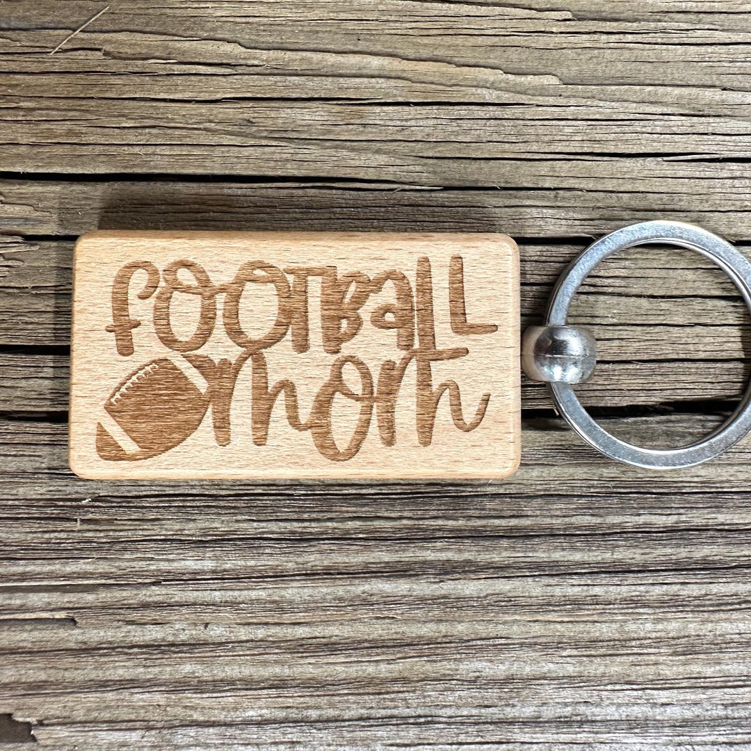 Football Mom Engraved Wood Key Chain - Great Gift for a Football Mom - Etsy