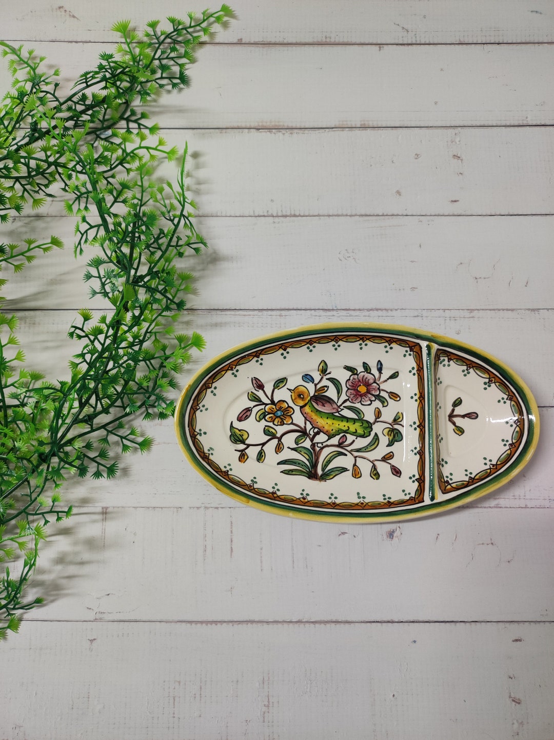 Olive Dish/ Oval Olive Dish/ Oval Appetizer Dish/ Delicatessen Dish ...