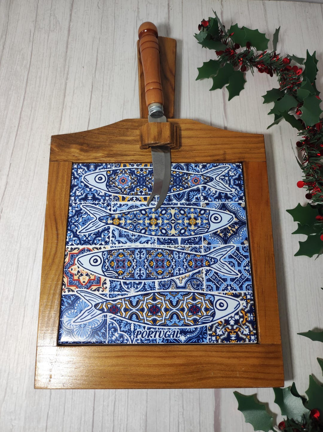 Cheese Board/ Board With Tiles/ Wood With Tiles/ Gift/ Kitchen ...