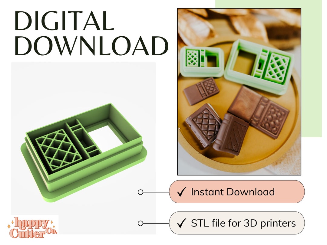 3D Lined Book Clay Cutter | DIGITAL DOWNLOAD | Book Builder Download ...