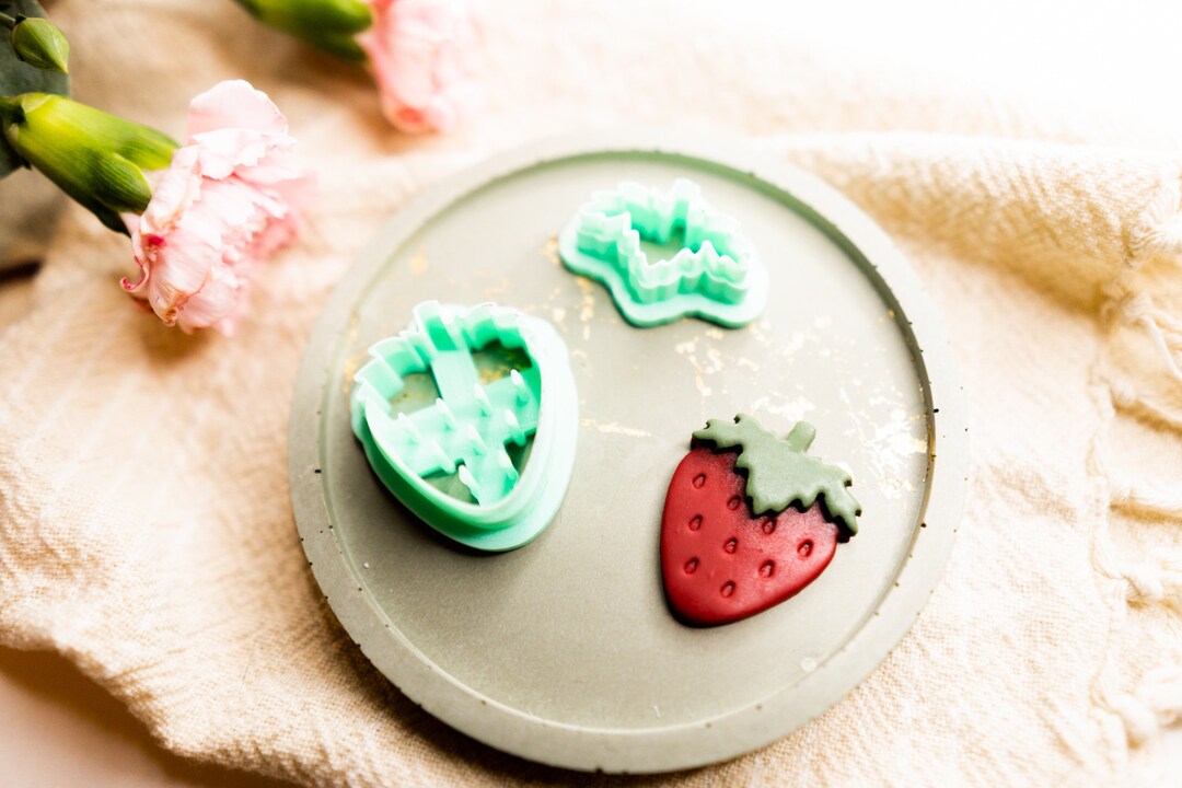 Strawberry Imprinted Polymer Clay Earring Cutter Cute - Etsy