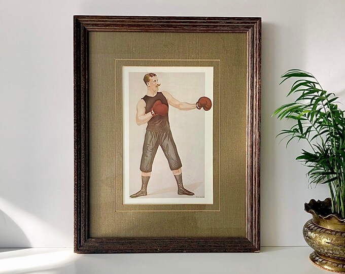 Vintage Boxer Framed Wall Art, Men’s Den Wall Hanging, Wall Art 1960s ...