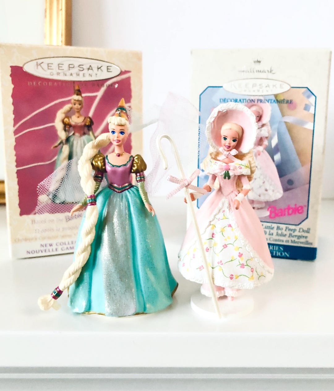 Vintage Barbie Tree Ornaments 1997 Little Bo Peep Doll, Rapunzel Barbie ...