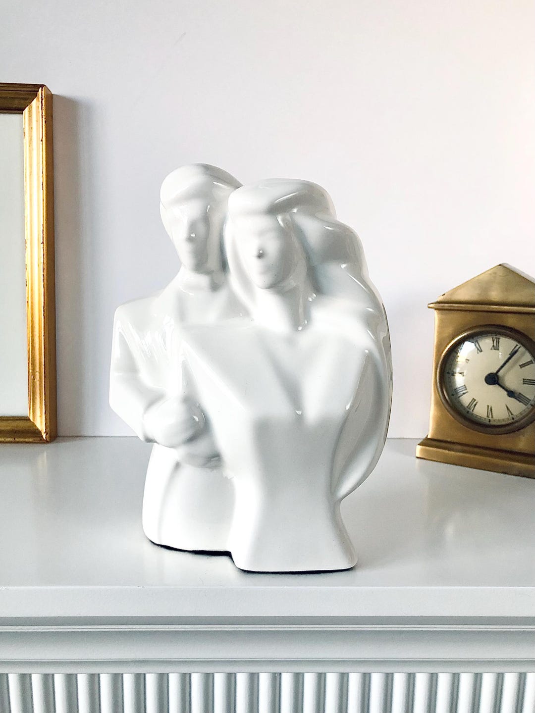 Lovers Statue White Vintage Couple Ceramic Sculpture, New Wave ...