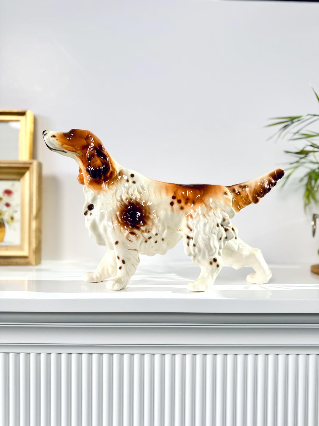 Vintage 12″ English Setter Dog Figurine Japan, Large Ceramic Porcelain ...