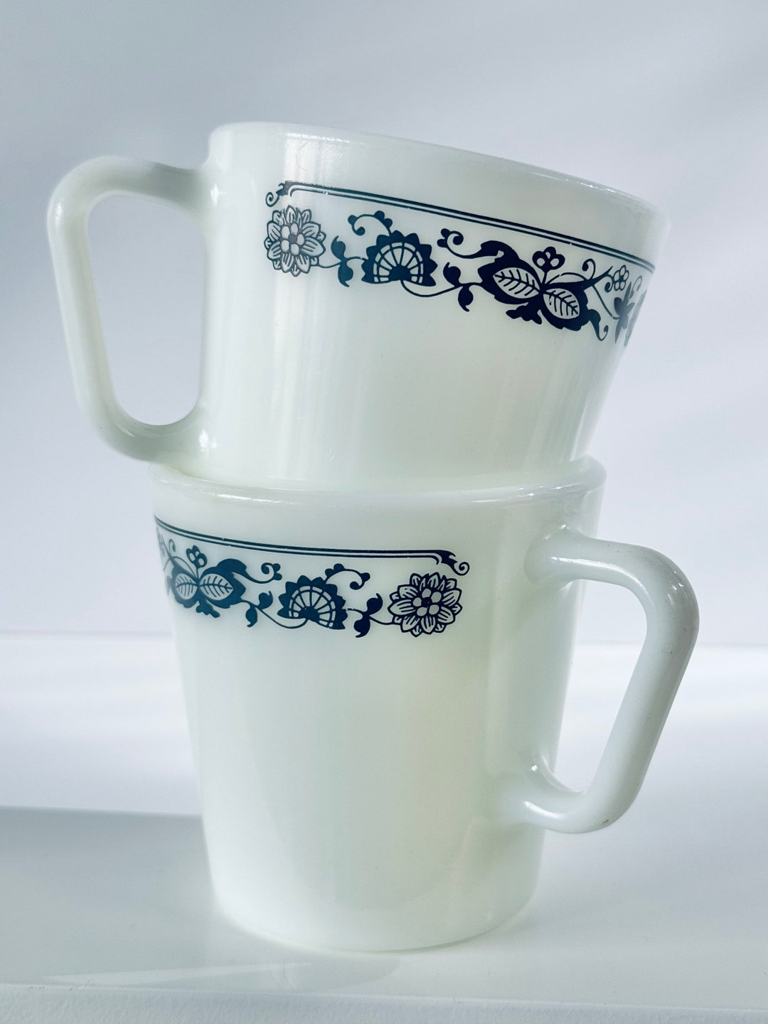 Vintage PYREX Coffee Mug, Old Town Blue Pattern, 80s Retro Kitchen ...