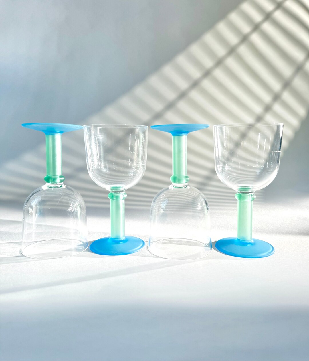 RARE 4 Precisioncraft Acrylic Vintage Wine Glass Cups Set, Large Retro ...