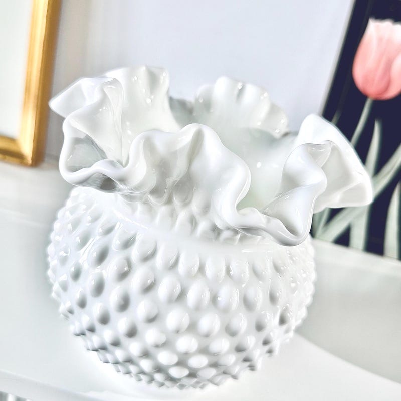 Ruffled Glass Vase - Etsy