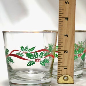 RARE Vintage Libby Christmas Glasses, Lowball Rocks Glasses, Green ...